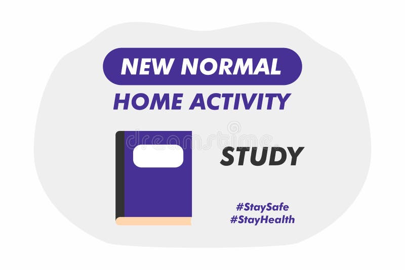 New Normal Home Activity - Study - Vector Flat Design Illustration ...