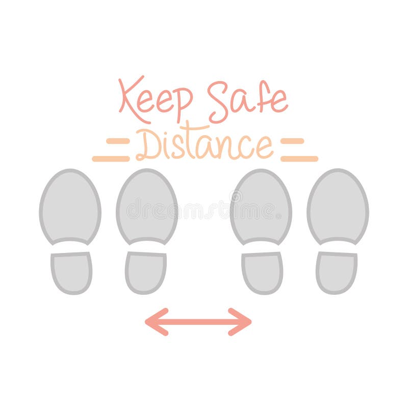 New Normal, Keep Safe Distance, after Coronavirus, Hand Made Style Flat ...