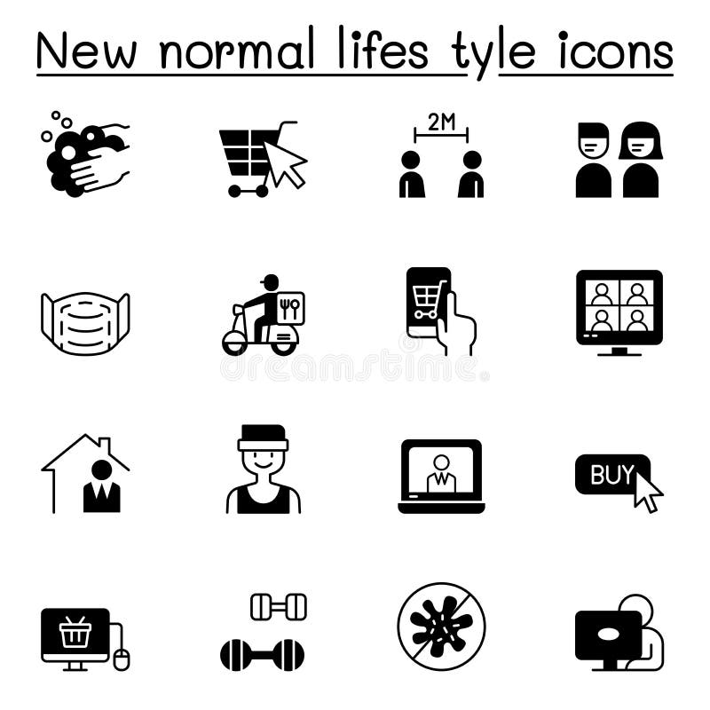 New Normal Life 2020 Vector Illustrations Stock Vector - Illustration ...