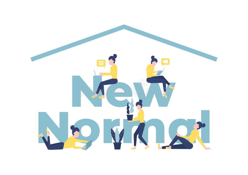 New Normal Lifestyle Concept. Work from Home. Stock Vector ...