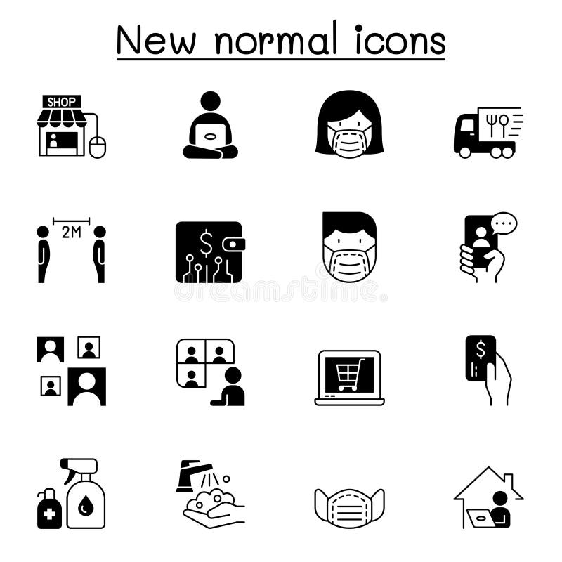 New Normal Lifestyle Icon Set Vector Illustration Graphic Design Stock ...