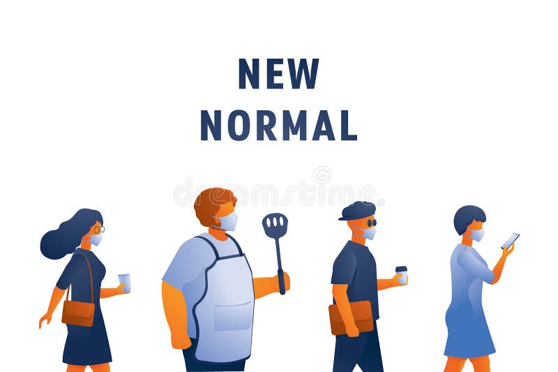 New Normal Lifestyle with Mask Stock Vector - Illustration of vector ...