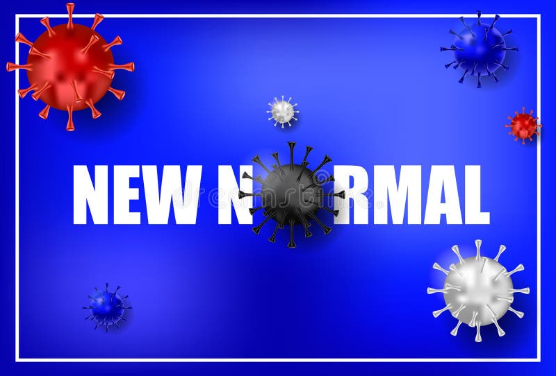 New Normal Logo Concept Word and World Globe with Coronavirus Red White ...