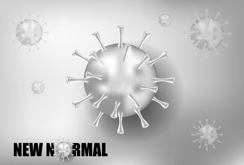 New Normal Logo Concept Word and World Globe with Coronavirus Red White ...