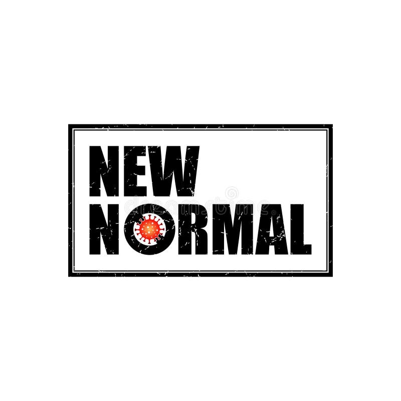 New Normal Logo Concept Word and World Globe with Coronavirus Red White ...
