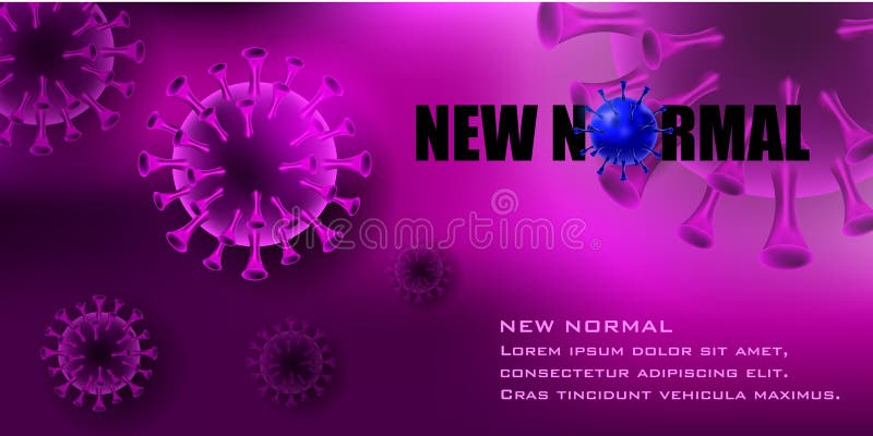 New Normal Logo Concept Word and World Globe with Coronavirus Red White ...