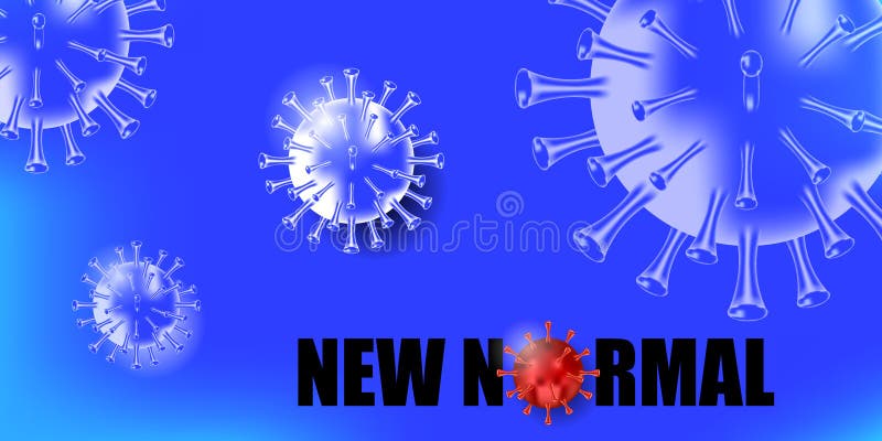 New Normal Logo Concept Word and World Globe with Coronavirus Red White ...