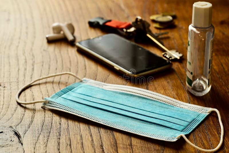 New Normal. Objects of Everyday Life after the Coronavirus. on Wooden ...