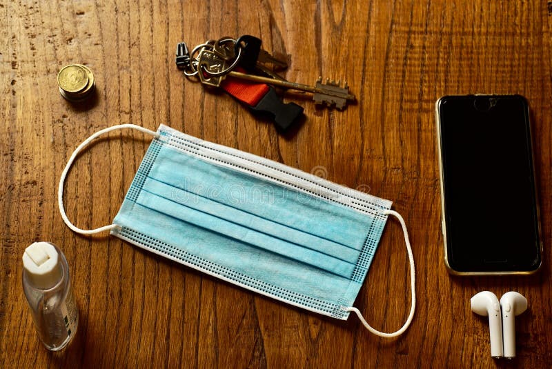 New Normal. Objects of Everyday Life after the Coronavirus. on Wooden ...