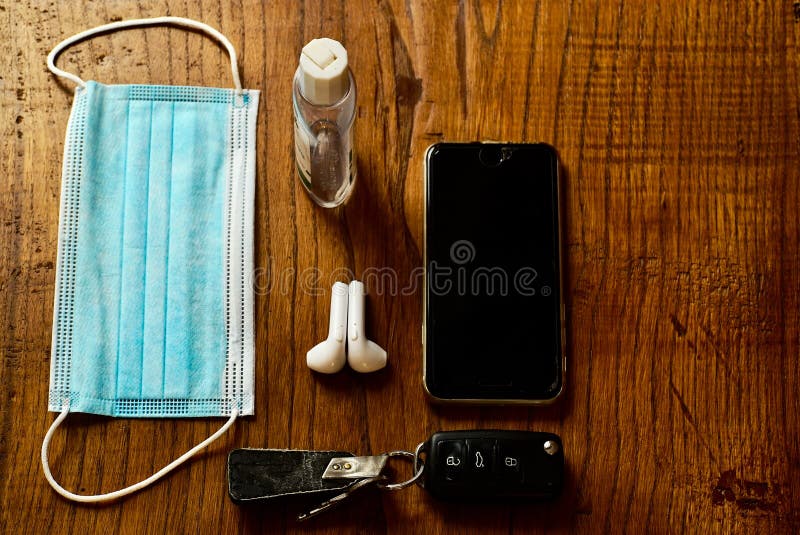 New Normal. Objects of Everyday Life after the Coronavirus. on Wooden ...