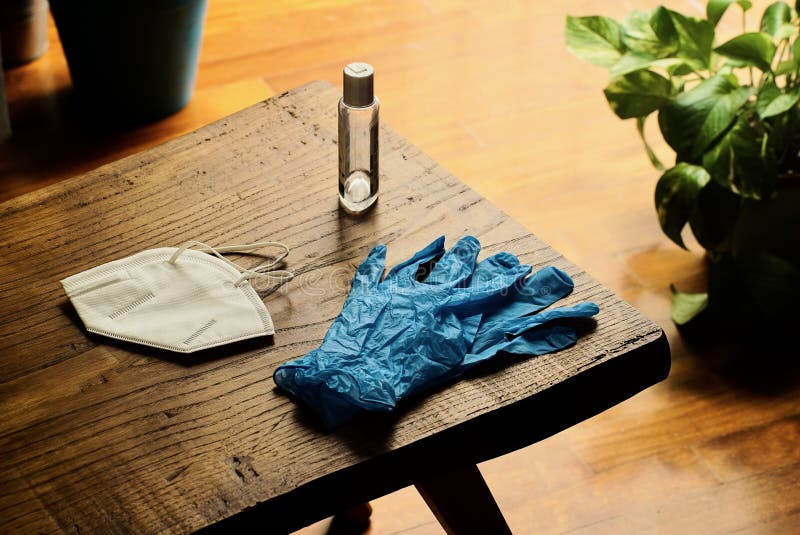 New Normal. Objects of Everyday Life after the Coronavirus. on Wooden ...