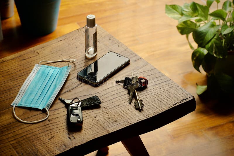 New Normal. Objects of Everyday Life after the Coronavirus. on Wooden ...