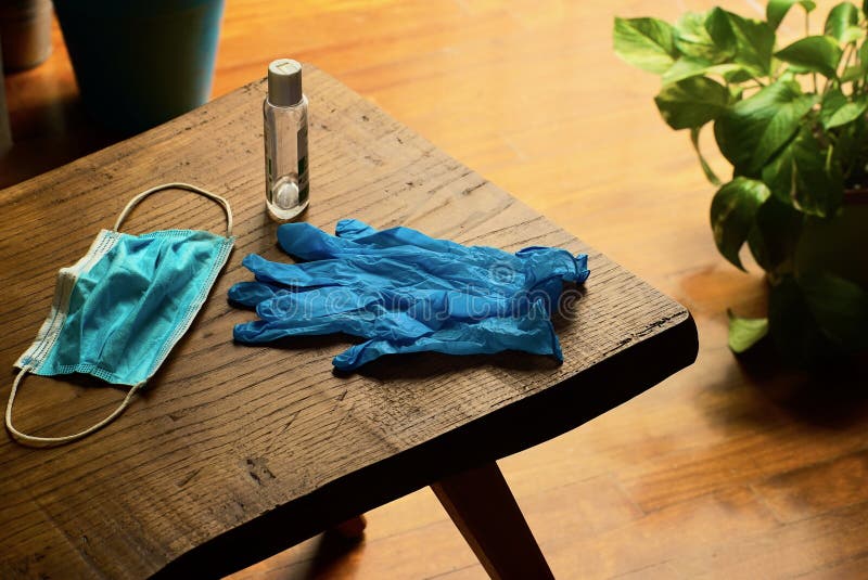 New Normal. Objects of Everyday Life after the Coronavirus. on Wooden ...