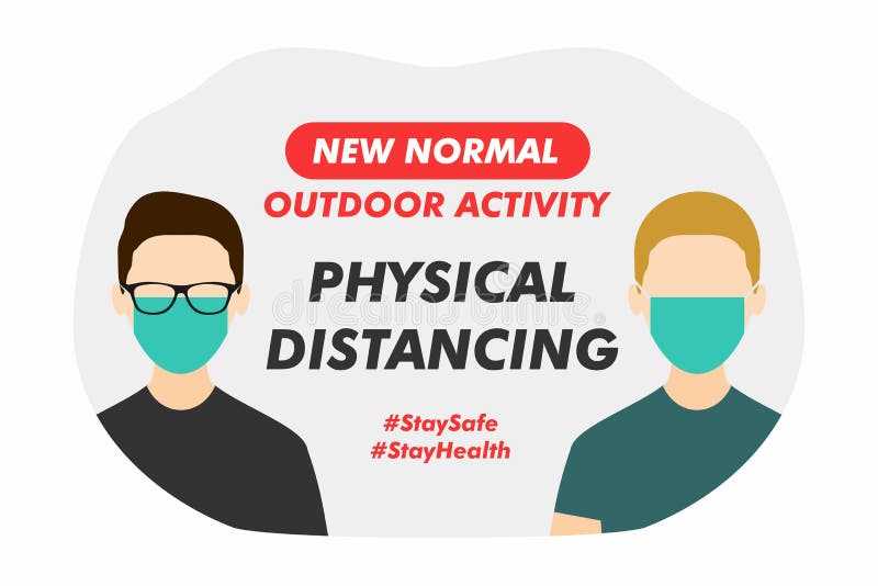 New Normal Outdoor Activity - Physical Distancing - Vector Flat Design ...