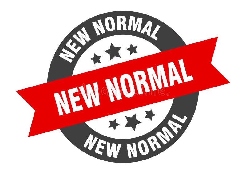 New Normal Sign. New Normal Round Ribbon Sticker Stock Vector ...