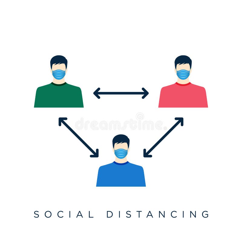 New Normal. Social Distancing Stock Vector - Illustration of public ...