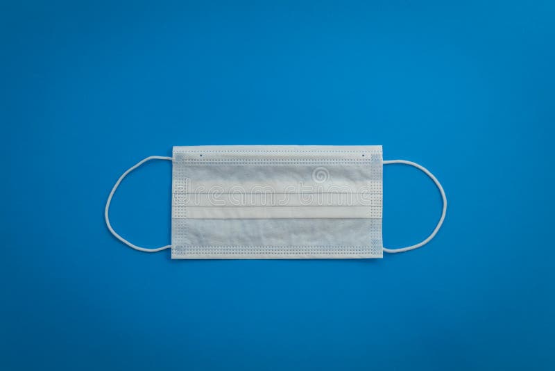 New Normal Stay Safe Healthy Concept Mask on Blue Copy Space Stock ...