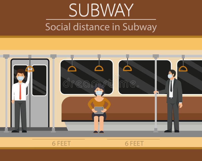 Social Distance in New Normal Concept, People Men and Women Wearing ...