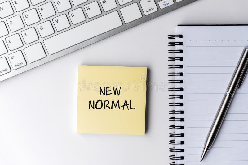 NEW NORMAL Text on White Paper on White Background. Stethoscope ...