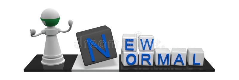 New Normal Word Cube with Chess Figure Wearing a Mask Stock Image ...