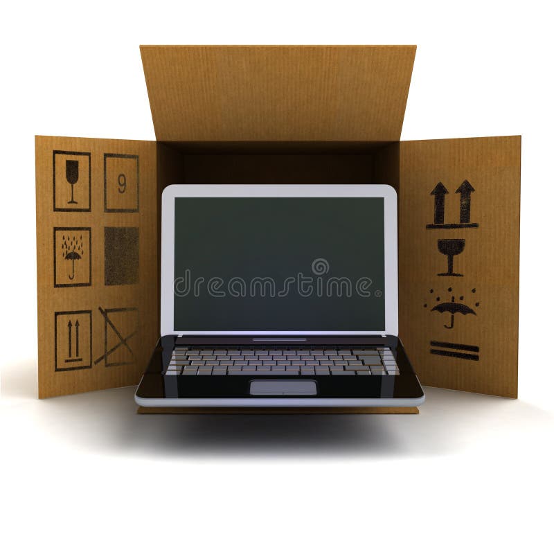 New Notebook Product Delivery Stock Illustration - Illustration of ...