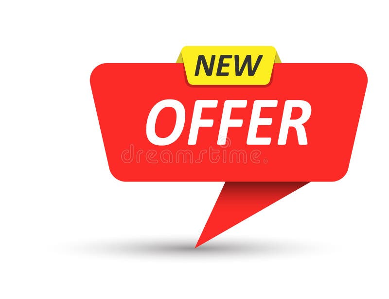 NEW OFFER. Vector Banner, Pointer, Sticker, Label or Speech Bubble ...