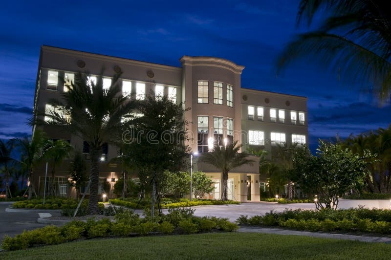 New Office Building in Florida Stock Image - Image of clouds, night ...