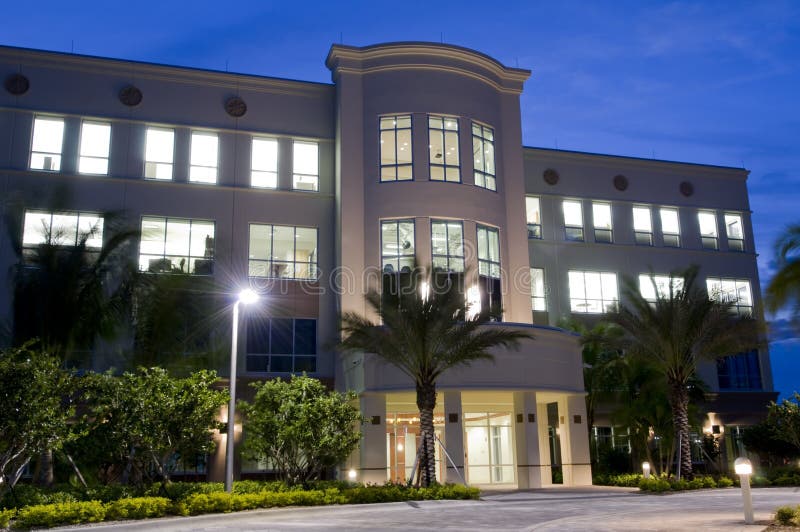 New Office Building in Florida Stock Image - Image of grass, trees ...