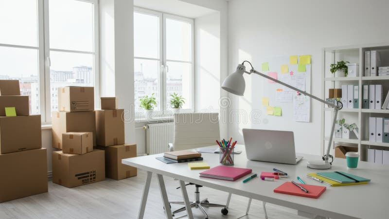 New Office Setup stock illustration. Illustration of workspace - 370922803