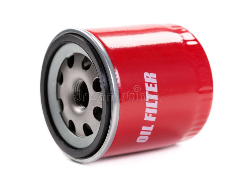 New Oil Filter Car in Red Steel Case Stock Image - Image of metal, auto ...