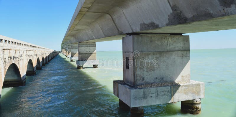 New and Old Bridge and Caribbean Sea Stock Image - Image of beach, sail ...