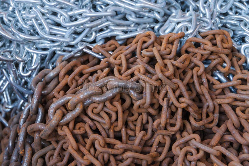 New and Old Chains stock photo. Image of rust, protect - 61728014