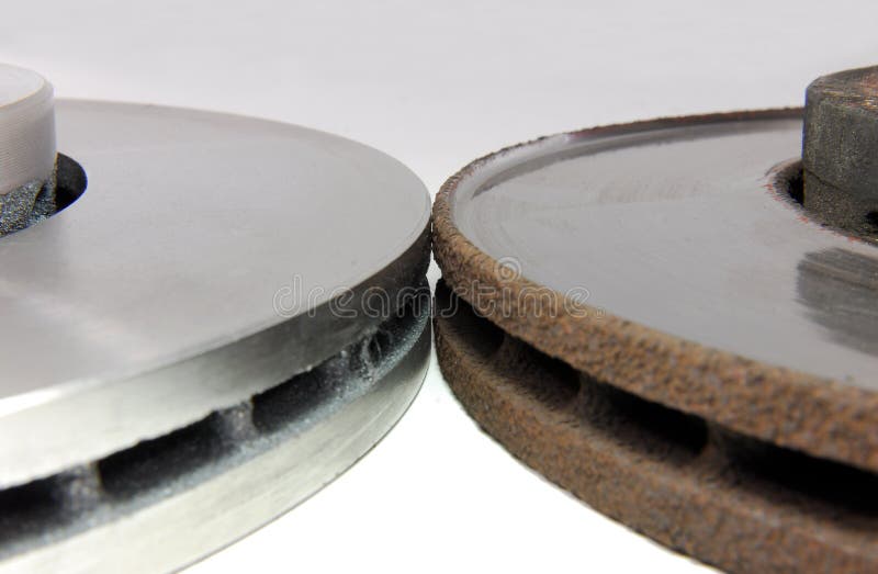 New and Old Disk Brake Rotors Stock Image - Image of replacement, auto ...