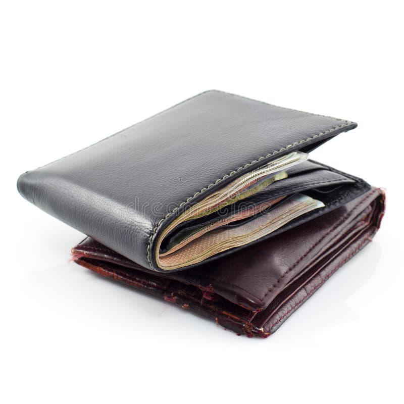 New and old wallet stock photo. Image of banknote, comparison - 26119704