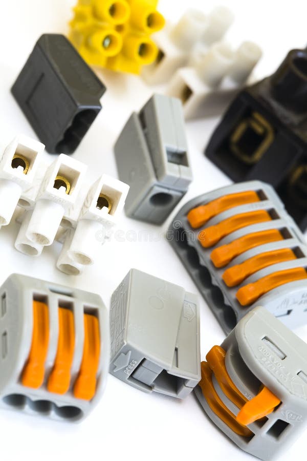 New and Older Connectors for Electrical Installations Stock Photo ...