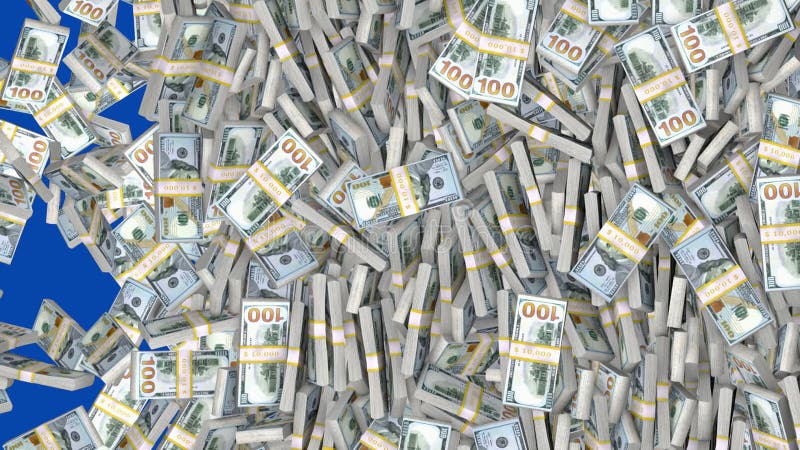 Stacks of US Dollars Falling Stock Video - Video of winning, currency ...