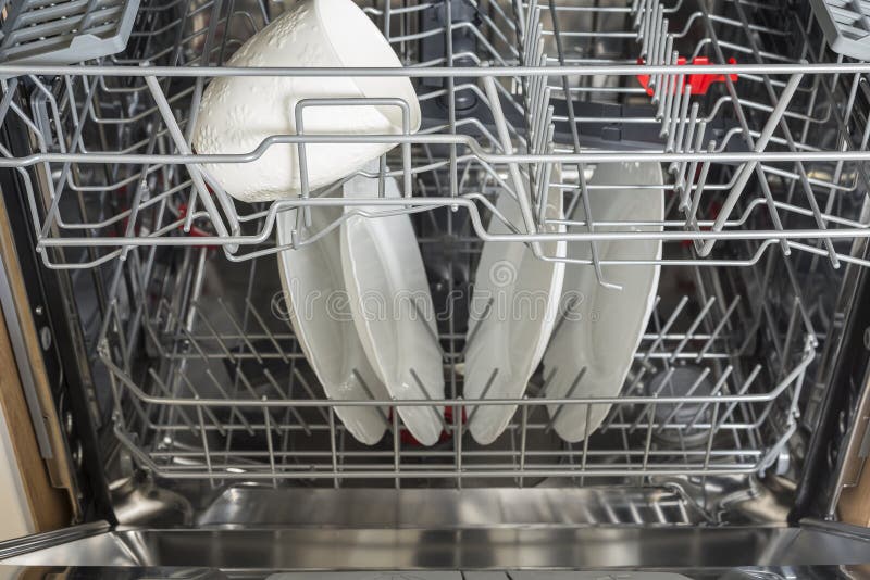 New Open Dish Washer in the Kitchen Stock Photo - Image of modern ...