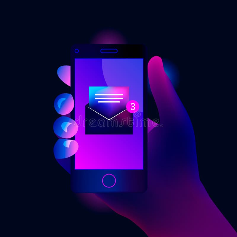 Phone Icon Flat Style Email Message Vector Illustration Isolated ...