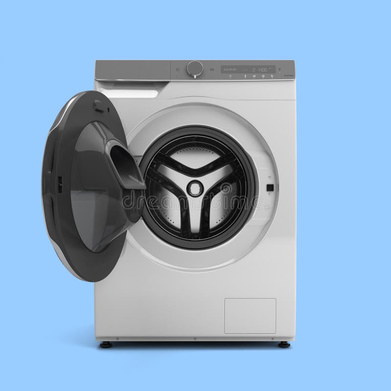 New Open Modern Washing Machine Front View 3D Render Stock Illustration ...
