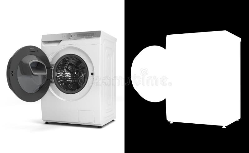 New Open Modern Washing Machine Perspective View 3D Render on White ...