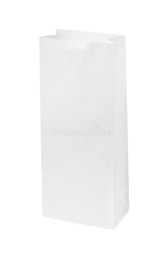 New Open Paper Bag Isolated on White Stock Image - Image of single ...