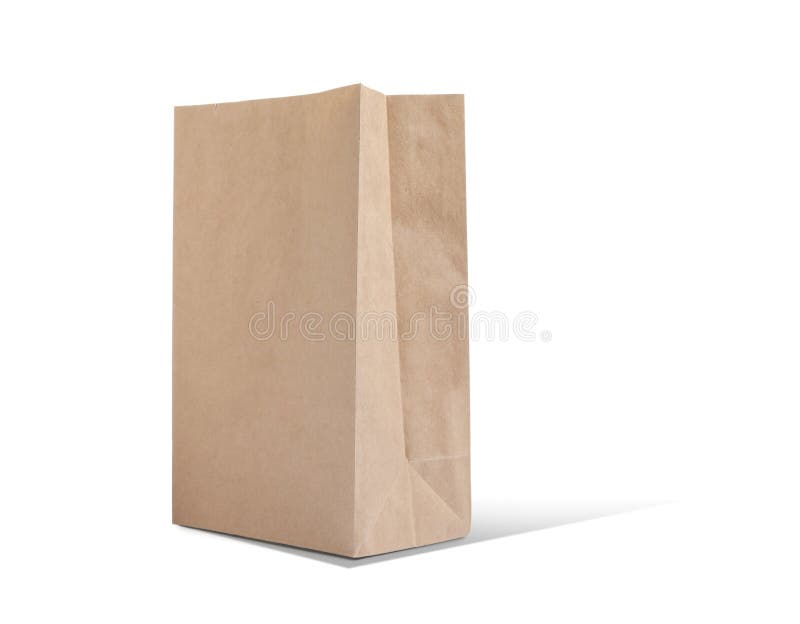 New Open Paper Bag Isolated on White Stock Photo - Image of brand ...