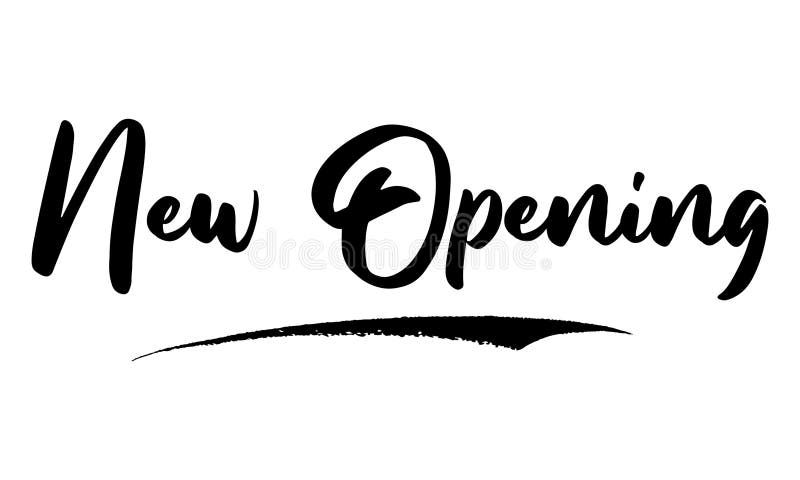 New Opening Bold Text Typography Lettering Vector Design Quote Stock ...