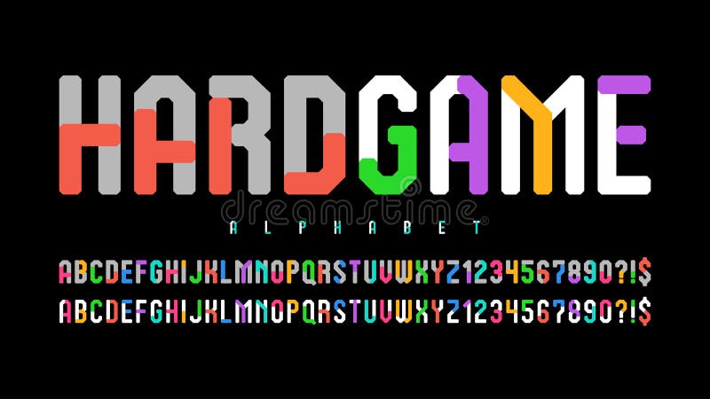 New111Original Alphabet Design, Gaming Style, Colorful Characters Set ...