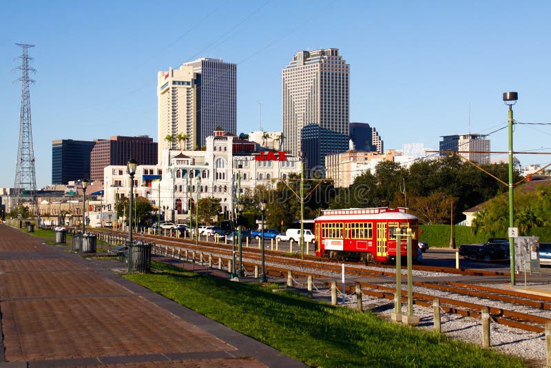 New Orleans Riverfront Street Car Line Editorial Photo - Image of canal ...
