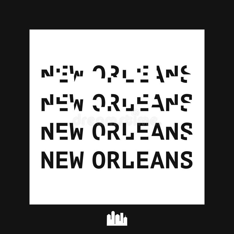 New Orleans Typography Minimalist Vector Image for Sticker, Logo, Icon ...