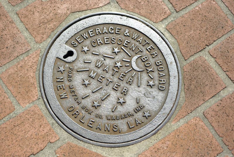 New Orleans Water Meter Cover Editorial Stock Photo - Image of stars ...