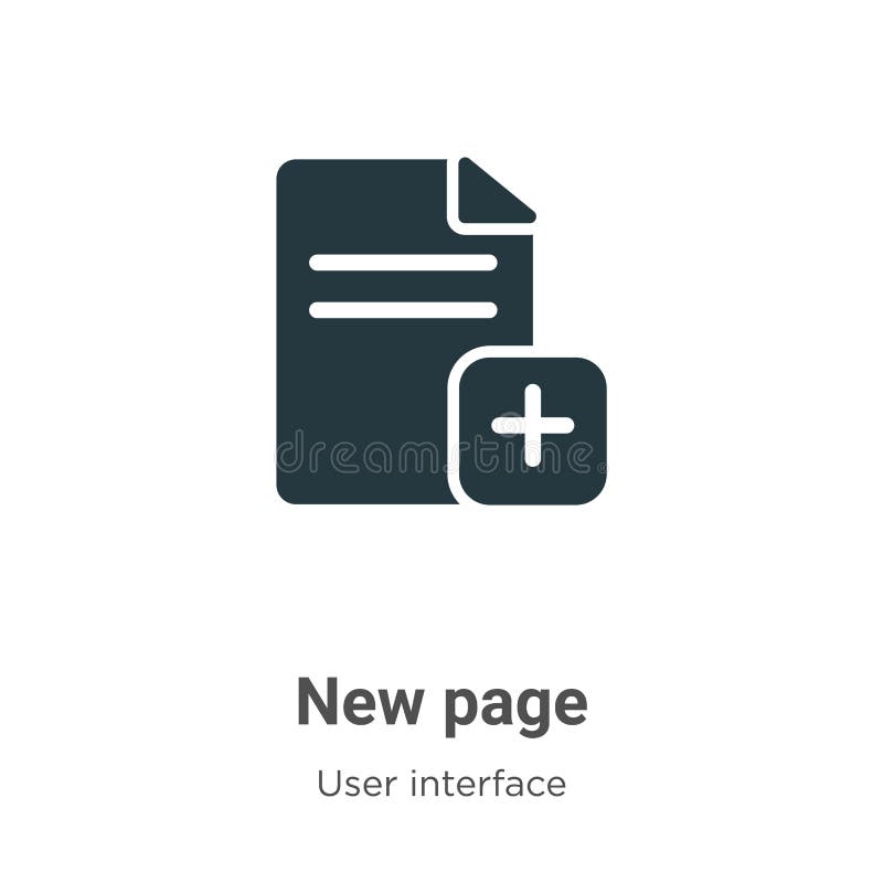 New Page Vector Icon on White Background. Flat Vector New Page Icon ...