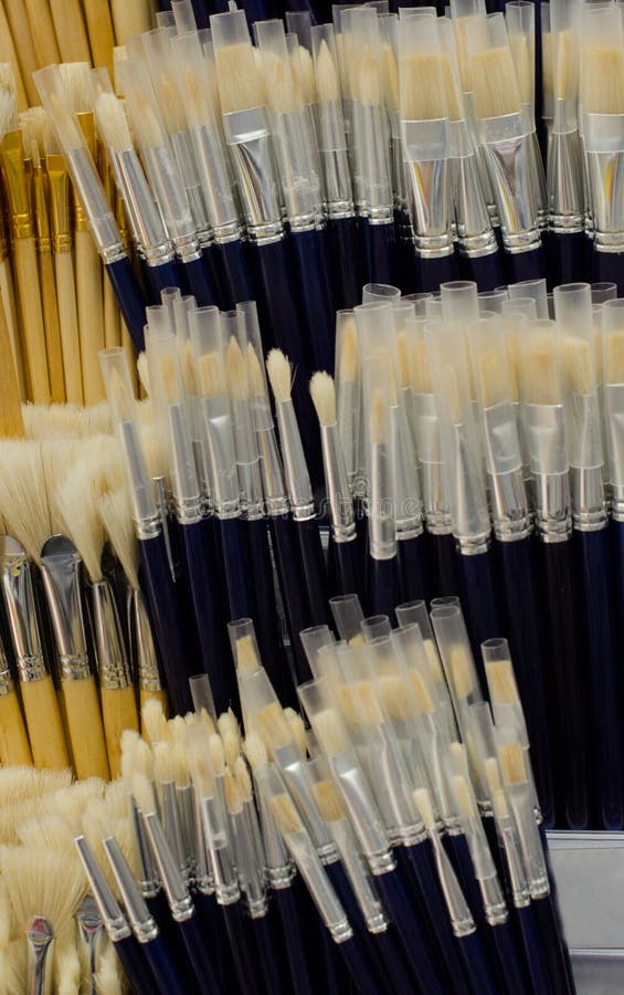 New Paint Brushes in the Store. Background Stock Photo - Image of ...