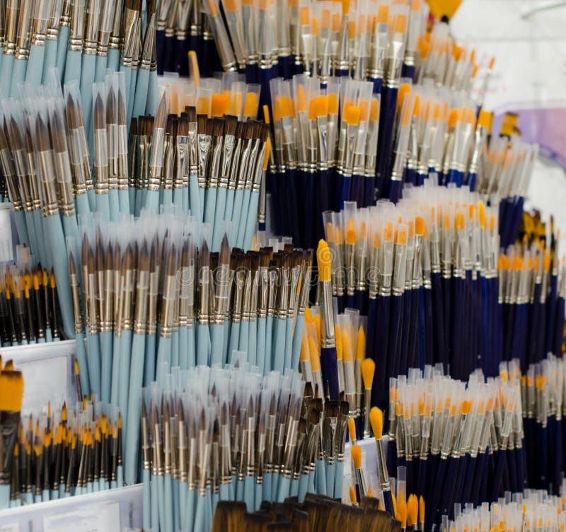 New Paint Brushes in the Store. Background Stock Photo - Image of ...